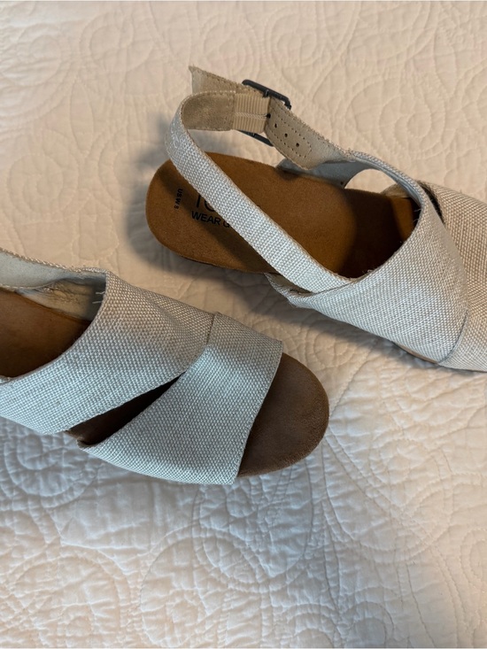 Toms | Shoes | Toms Cream Crossband Wedge Sandals With Slingback | Poshmark
